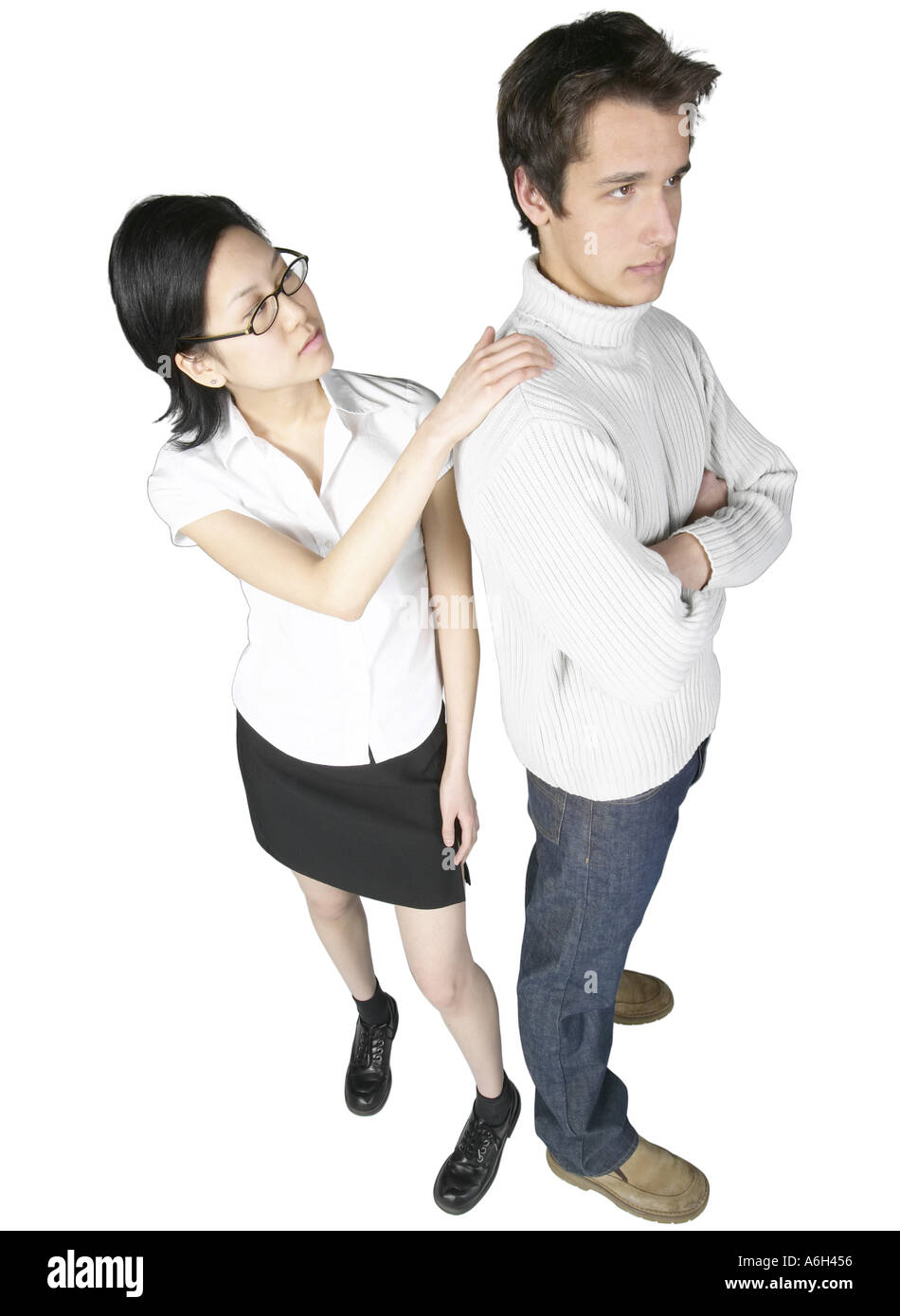 Couple with backs turned Stock Photo - Alamy