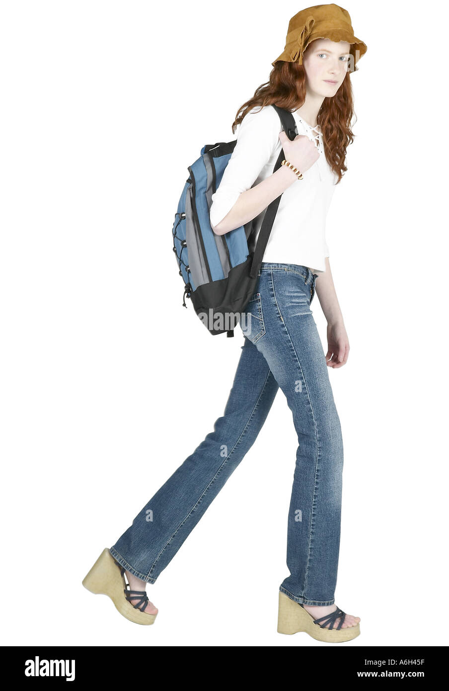Teen girl back walk Cut Out Stock Images & Pictures - Alamy