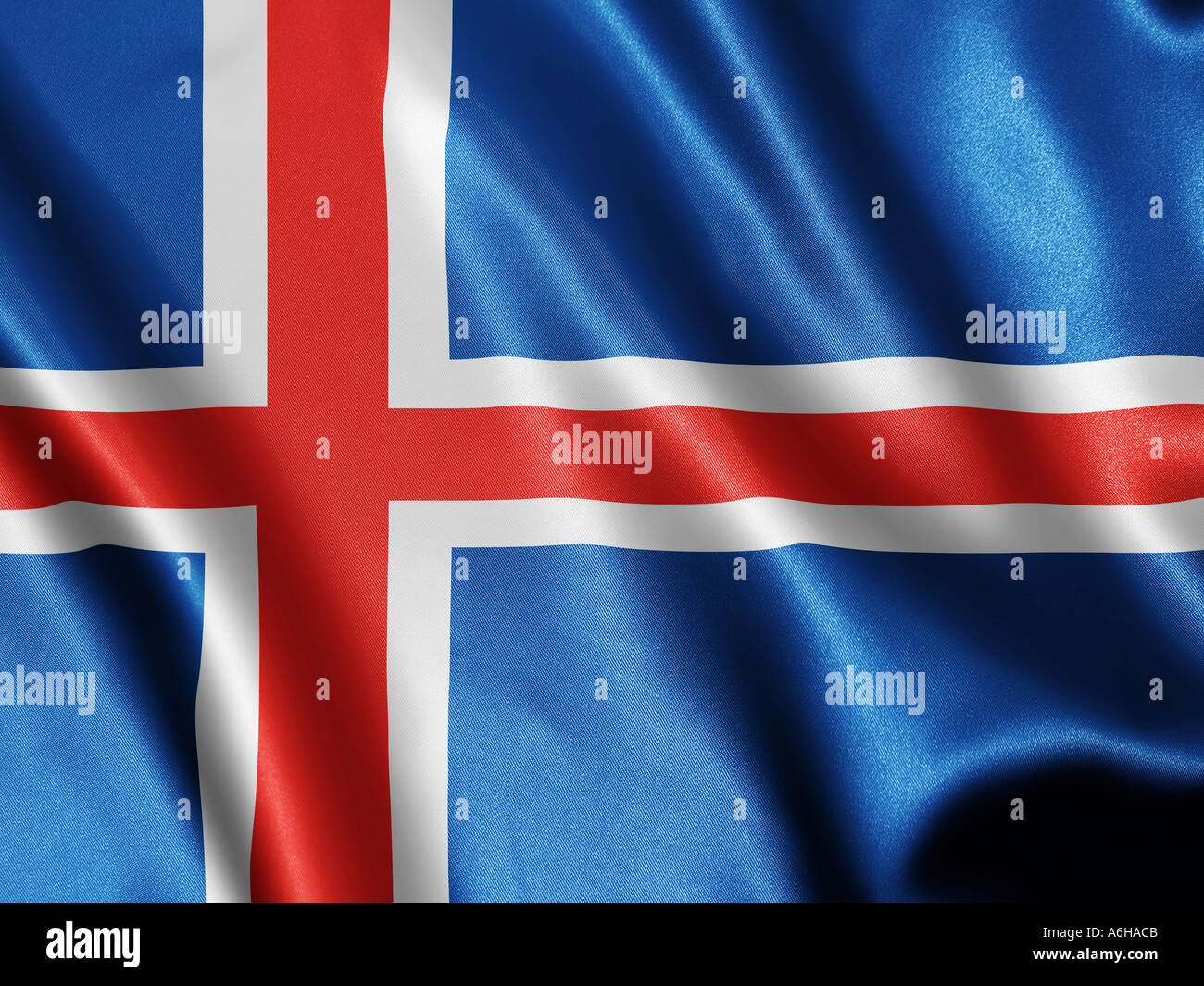 Flag of Republic of Iceland Stock Photo - Alamy