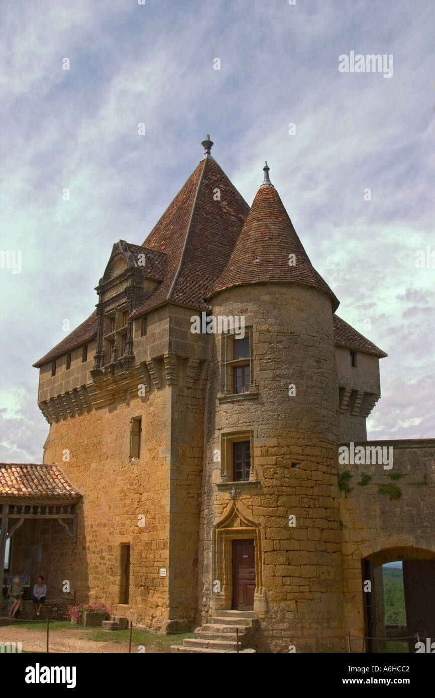 Medieval Chateau tower and turret in South west France europe eu Stock ...