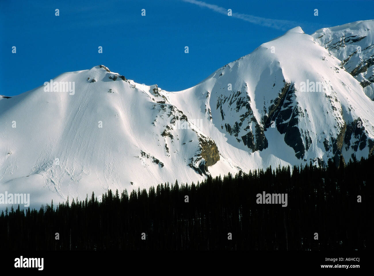 Snow capped peaks, Jasper National Park, Alberta Canada Stock Photo - Alamy