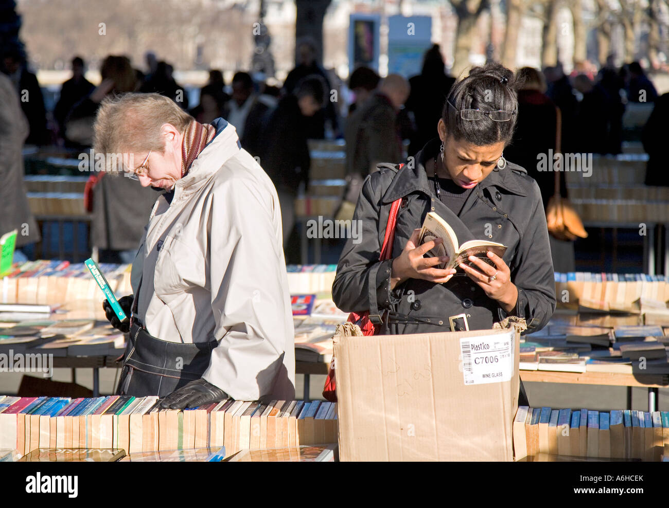 A stall at the second hand book market on the South Bank, London Stock ...