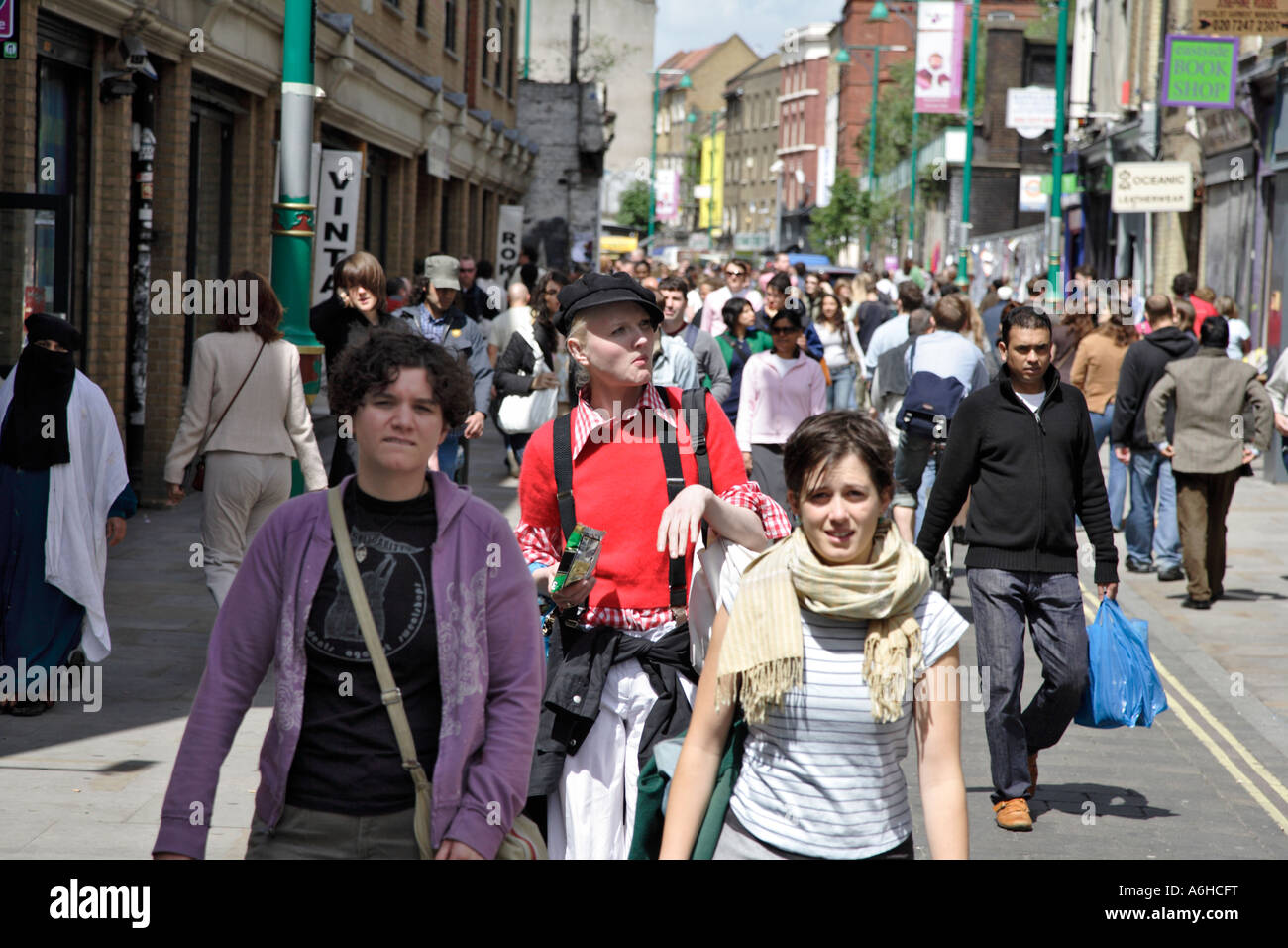 a crowd in Brick Lane, East London Stock Photo - Alamy
