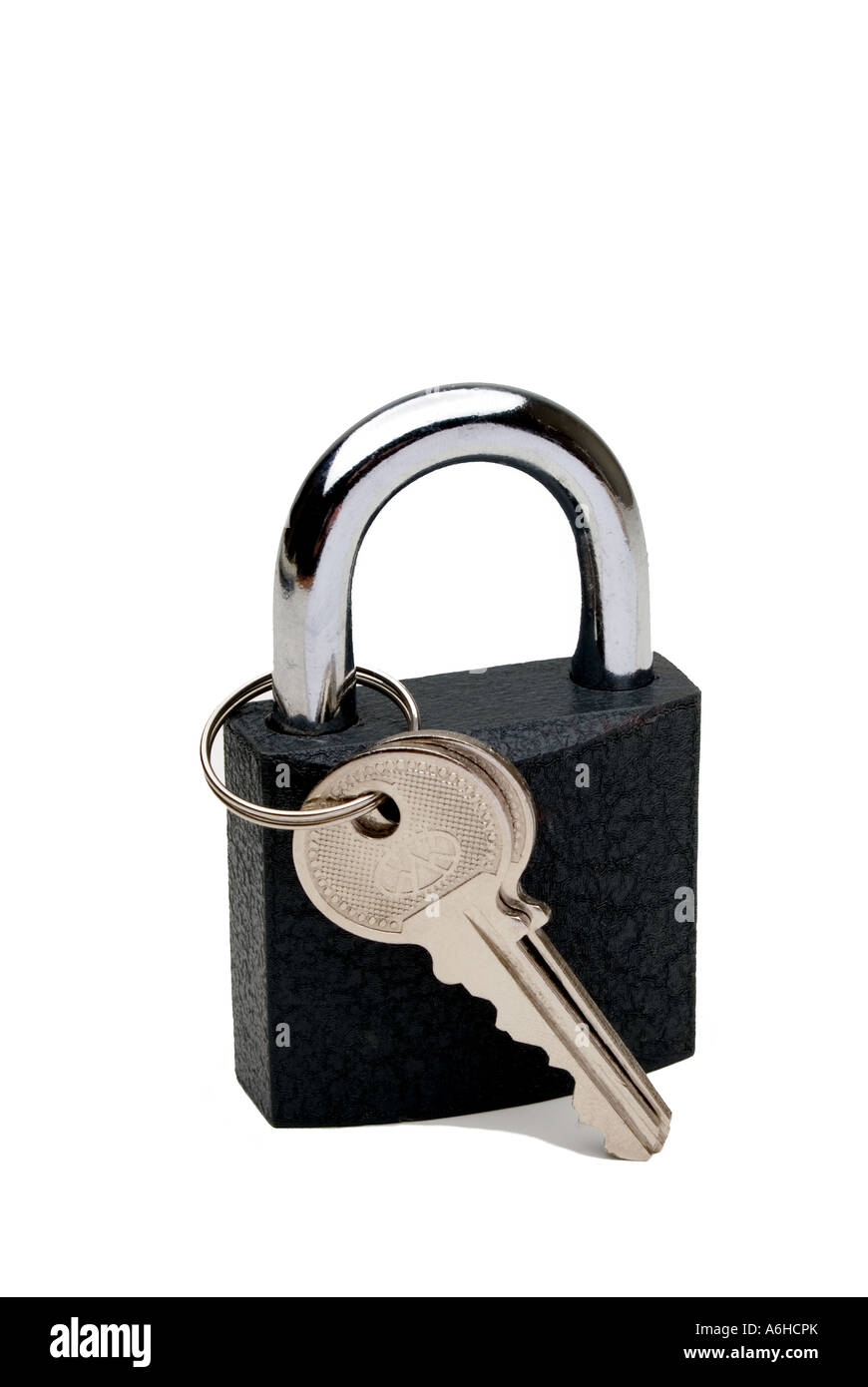 Lock and keys on white background Stock Photo - Alamy