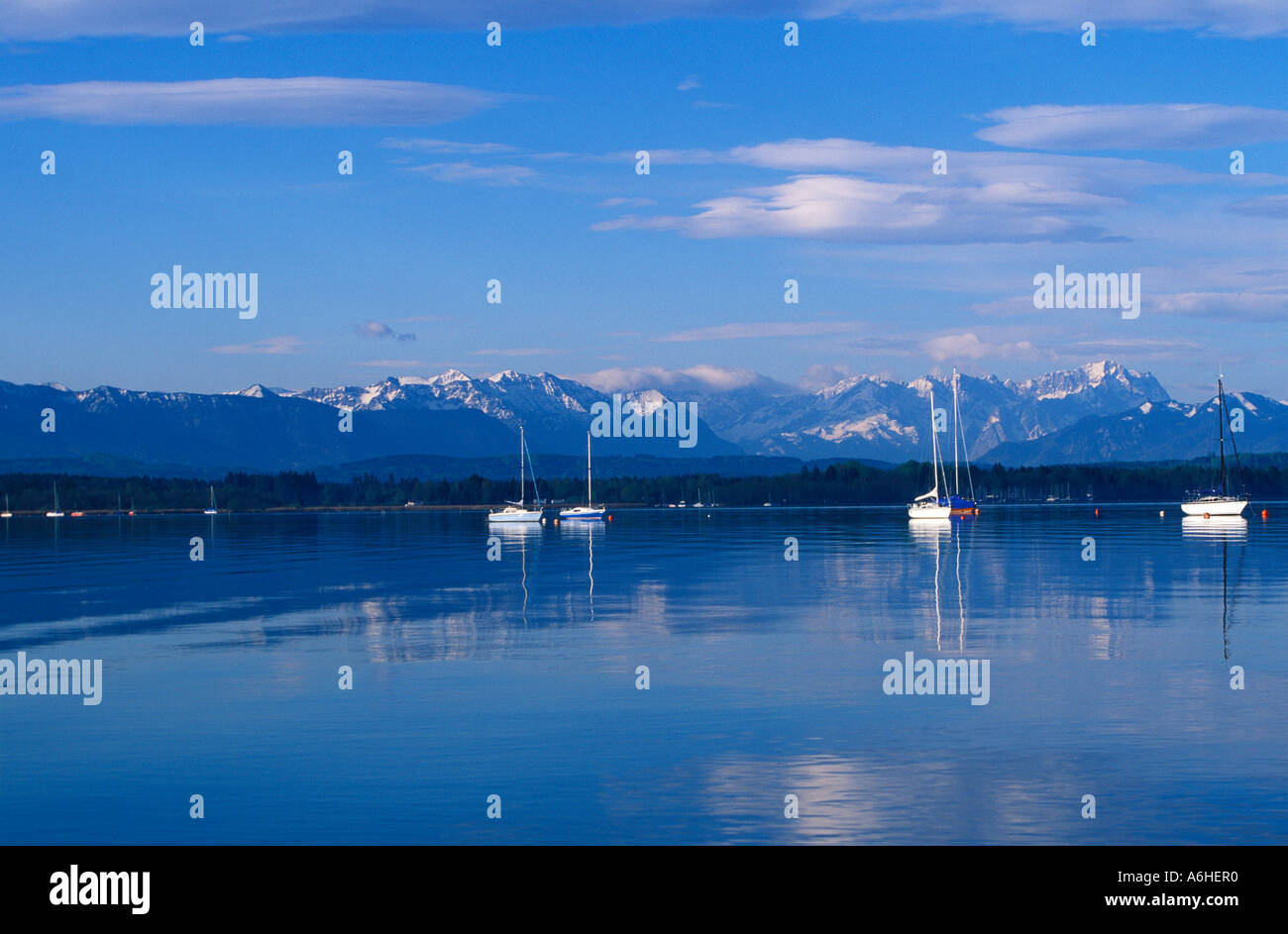 Starnberger See Starnberg lake Alps Upper Bavaria Germany Stock Photo - Alamy