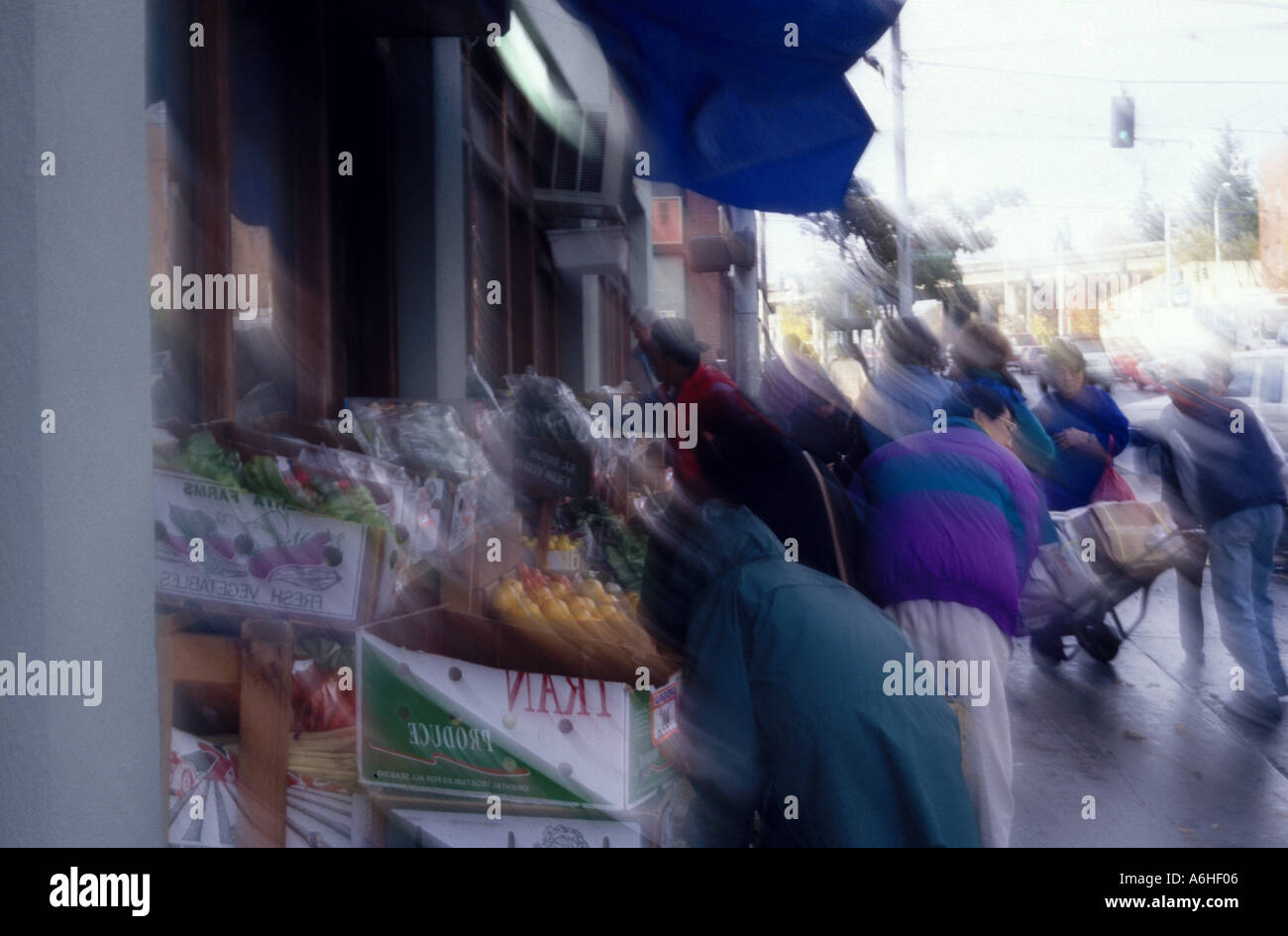 Busy Outdoor Market Stock Photo - Alamy