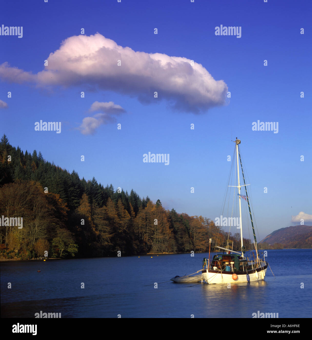 UK Scotland Highlands Lochaber Boat on Loch Oich The Great Glen Stock ...