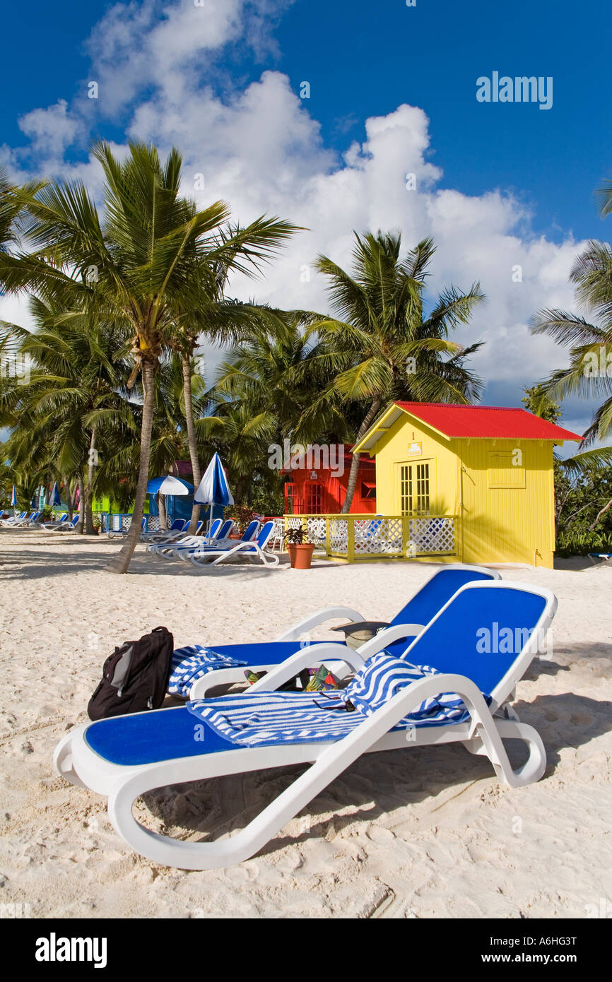 Beach Cabana Loungers Princess Cays Eleuthera Island Bahamas Greater ...