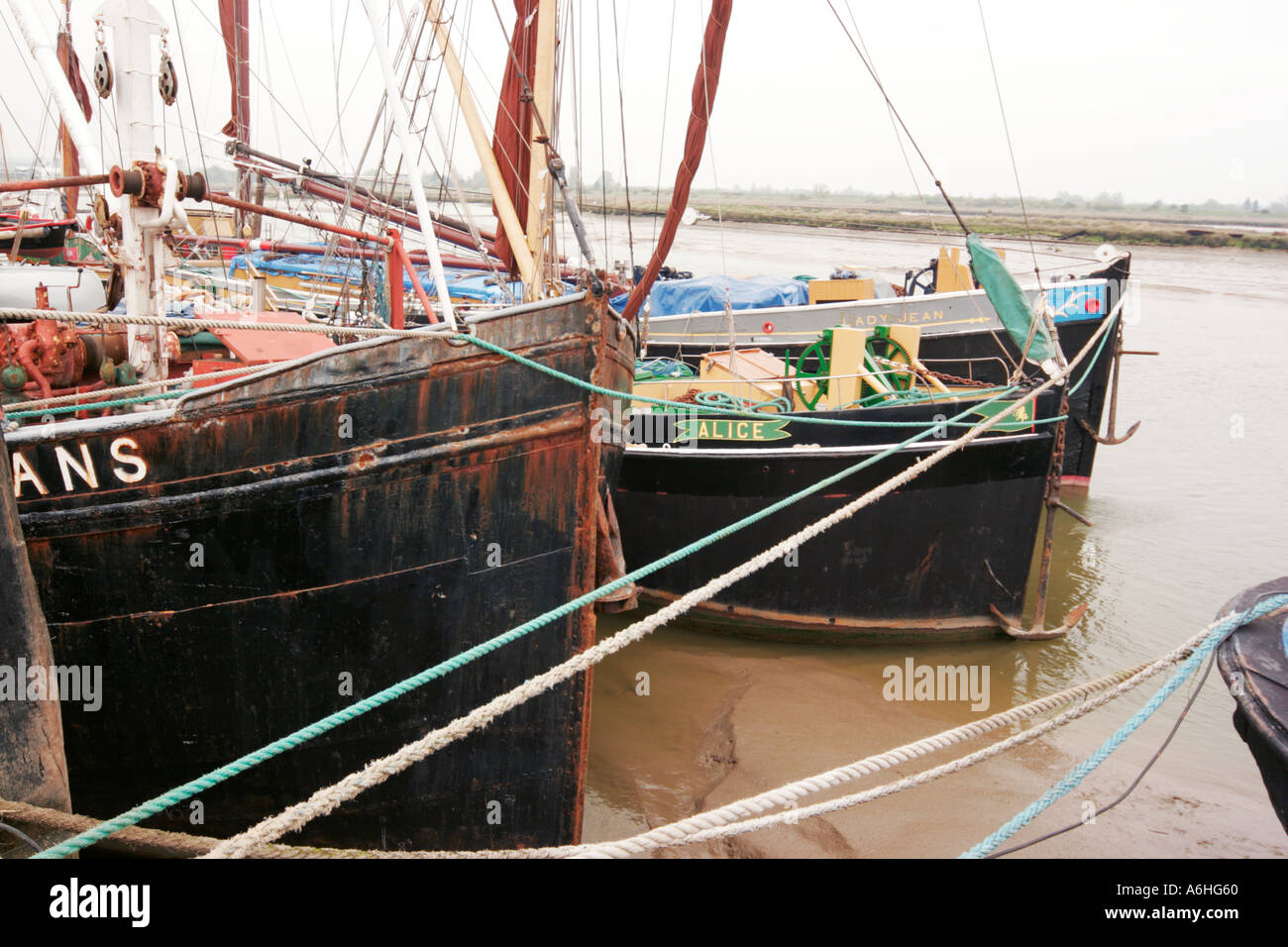 Maldon Waterfront Hythe quay Essex England UK Thames Barge Stock Photo ...