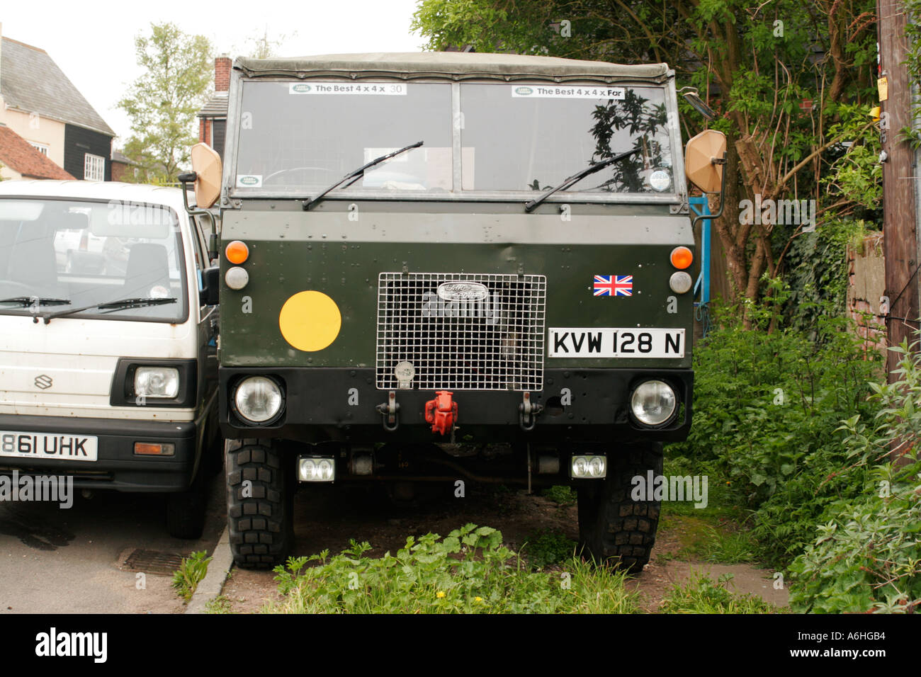 Maldon Waterfront Hythe quay Essex England UK Land Rover truck Stock ...