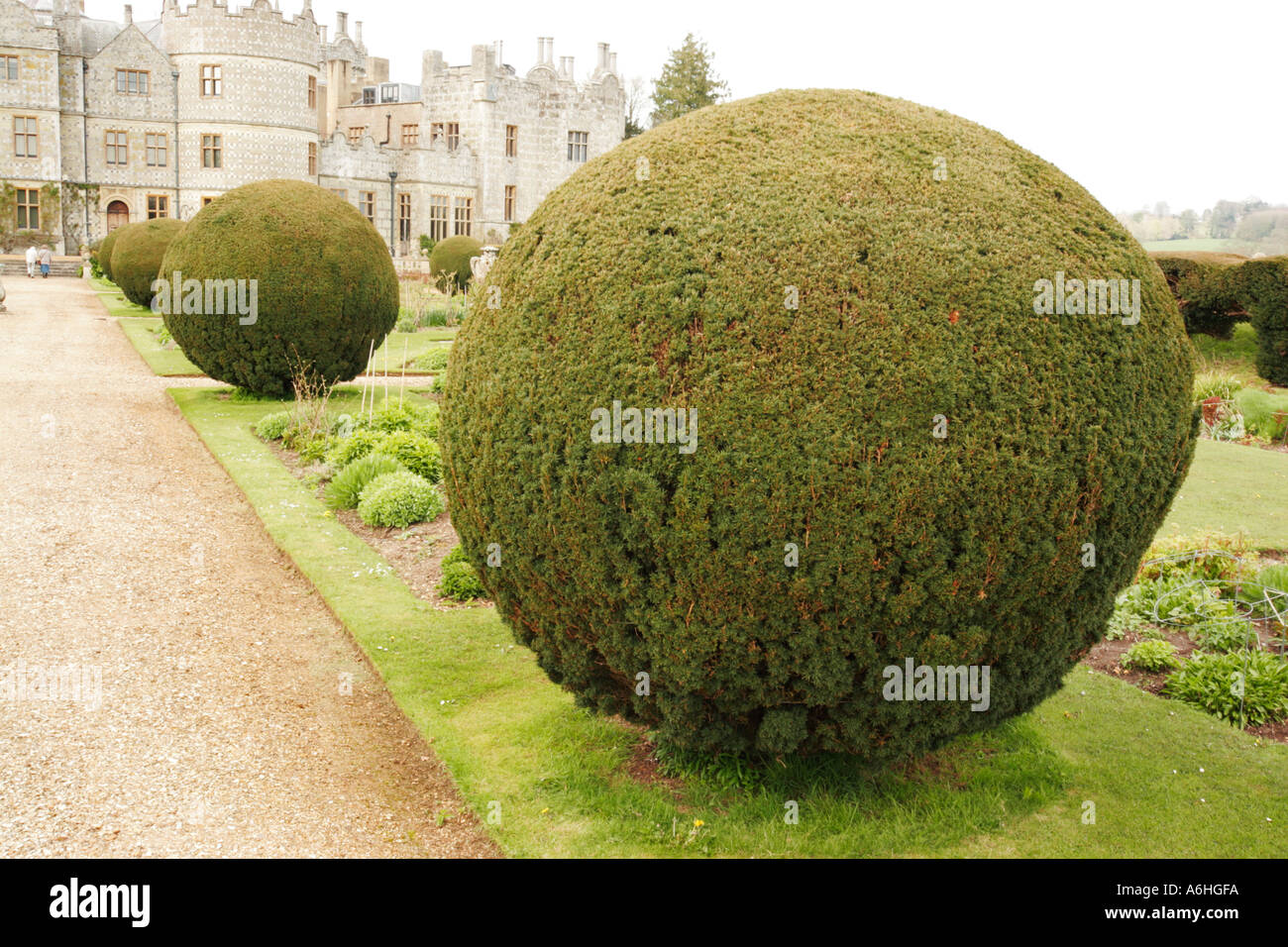 Longford Castle Wiltshire England UK Formal Garden Box tree Topiary ...