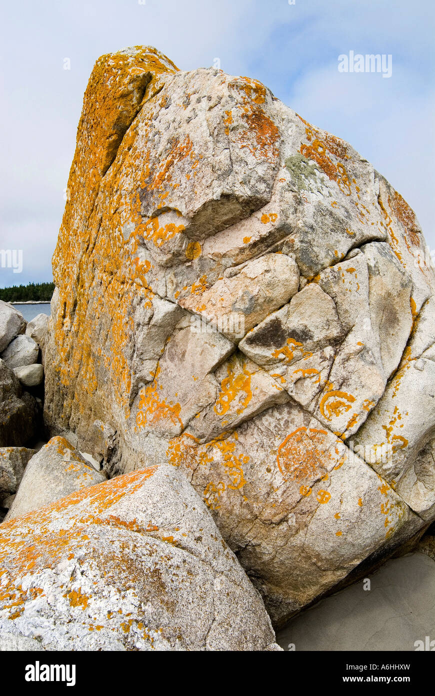 Large craggy rocks on beach Stock Photo - Alamy