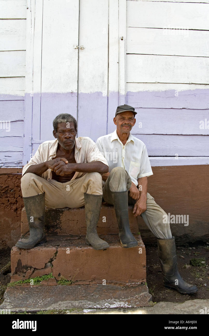 Local men in Portsmouth City Dominica Lesser Antilles Windward Islands ...