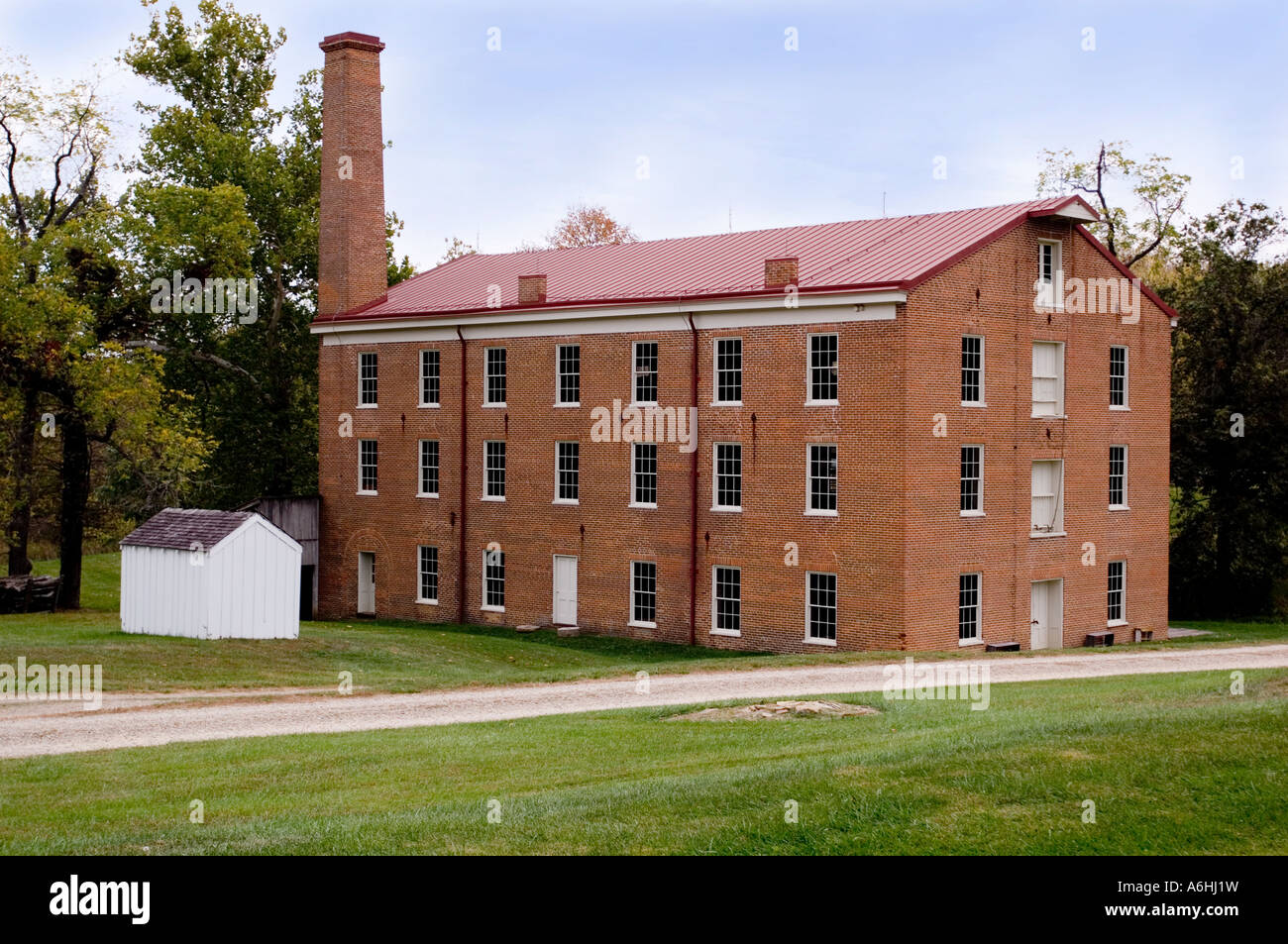 Visitor Center at the Watkins Woolen Mill State Park and State Historic ...