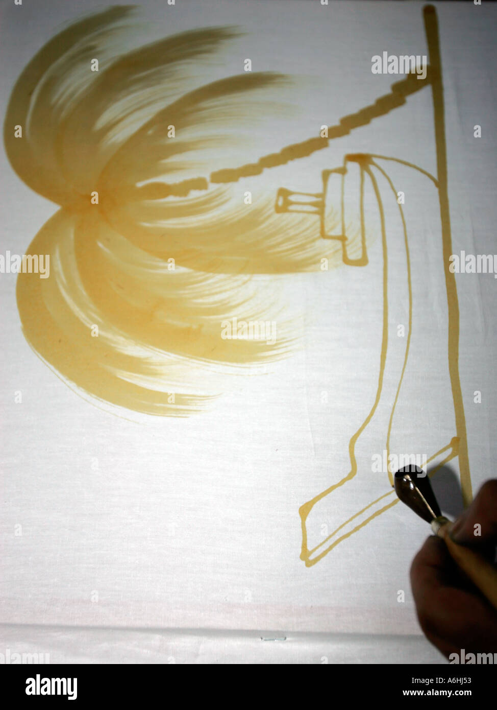 Man painting batik fabric hi-res stock photography and images - Alamy