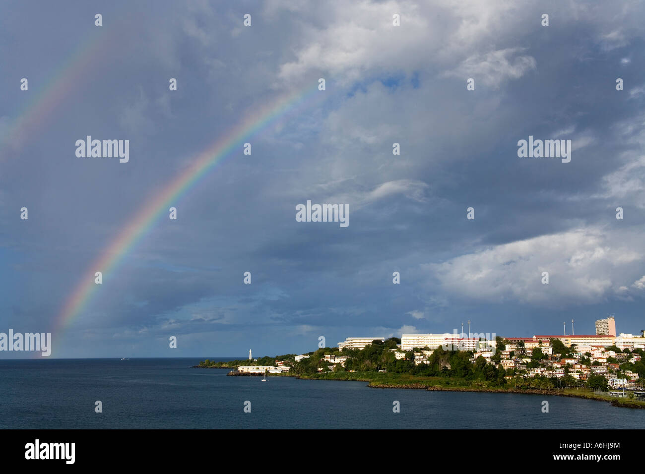 Rainbow Fort de France City Martinique French Antilles Caribbean Stock ...