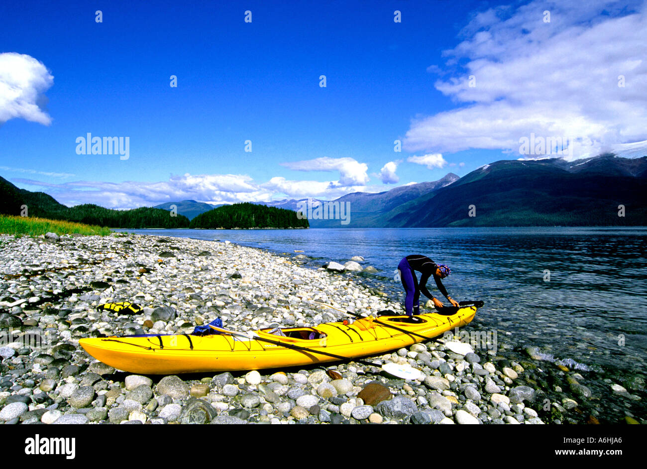 Alaska Wilderness Solitude Sea Kayaking High Resolution Stock ...