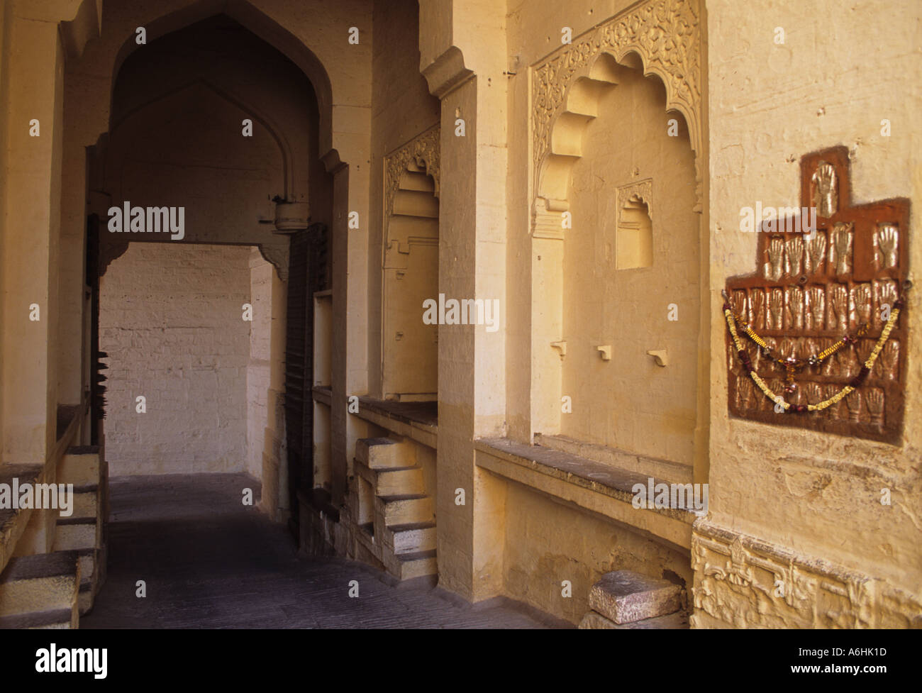 Handprints of royal Satis at Loha Gate Mehrangarh Fort Stock Photo - Alamy