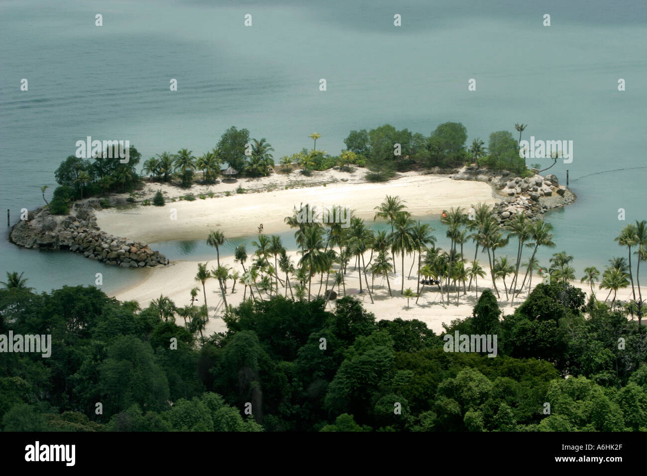 Man made resort islets and lagoons Sentosa Island Singapore Stock Photo ...