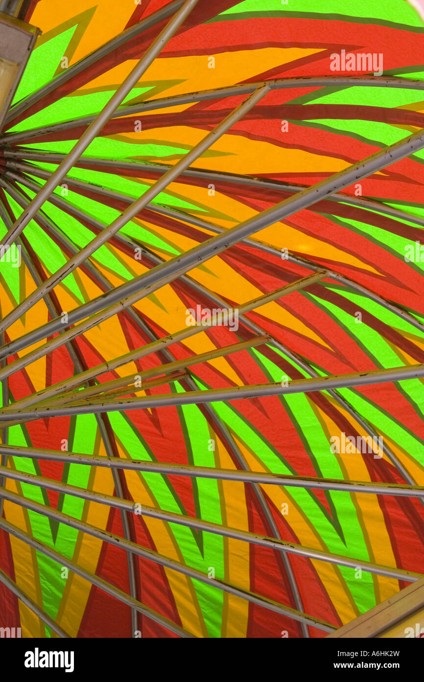 Bright patterns on umbrella carnival ride Stock Photo - Alamy