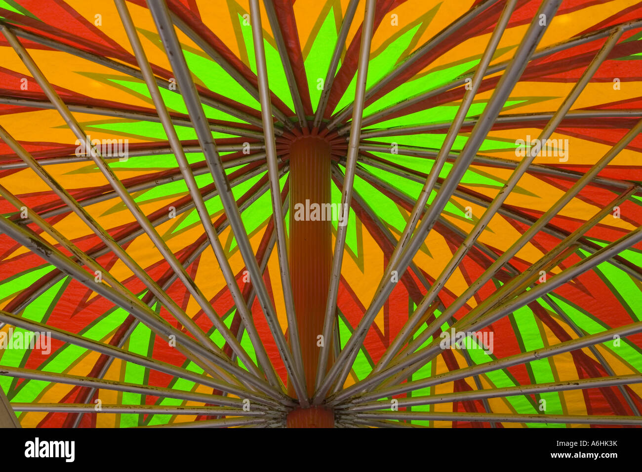 Bright patterns on umbrella carnival ride Stock Photo - Alamy