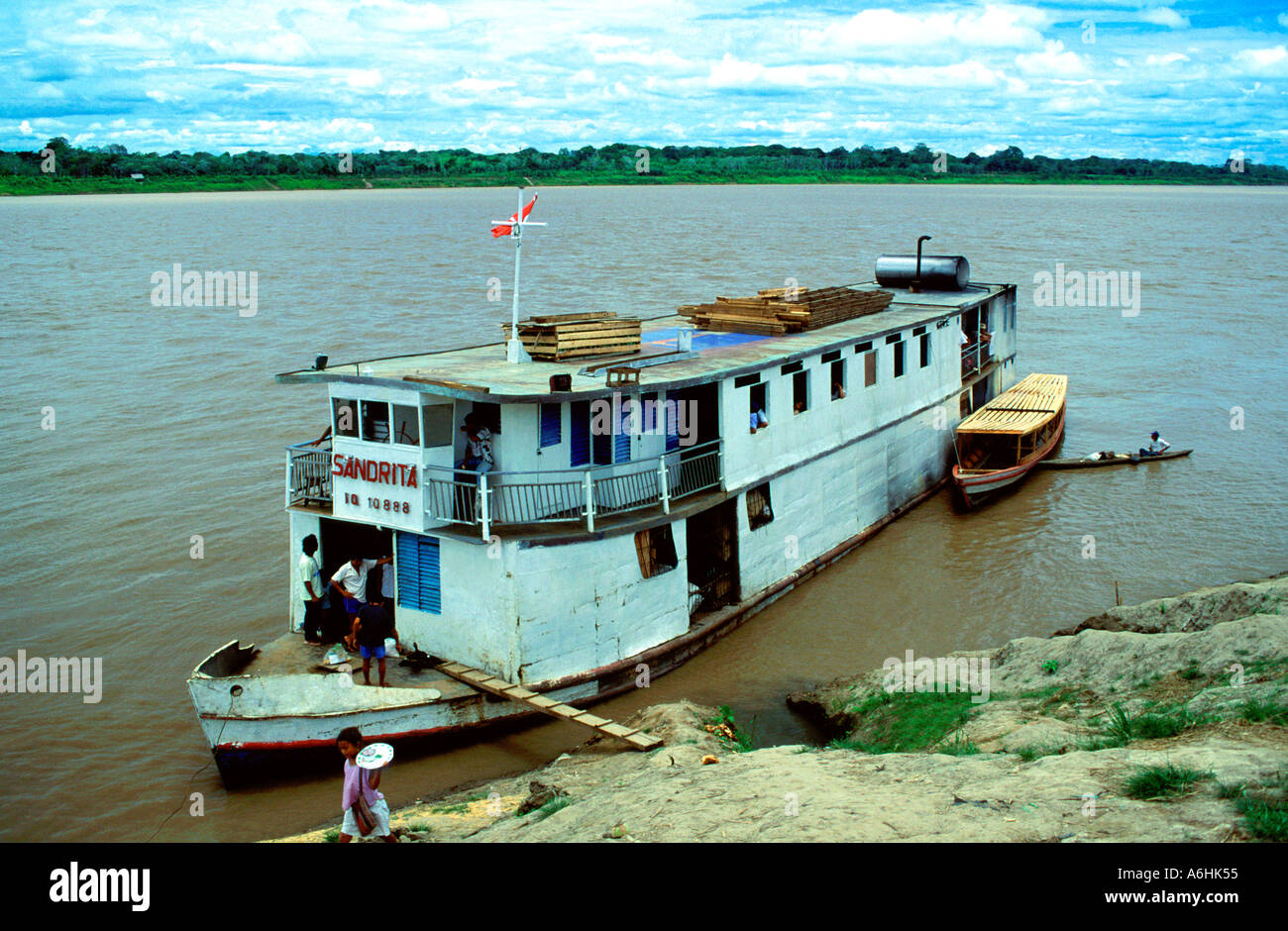 Cargo ship.Orellana.Ucayali River.Amazonia.Peru Stock Photo - Alamy