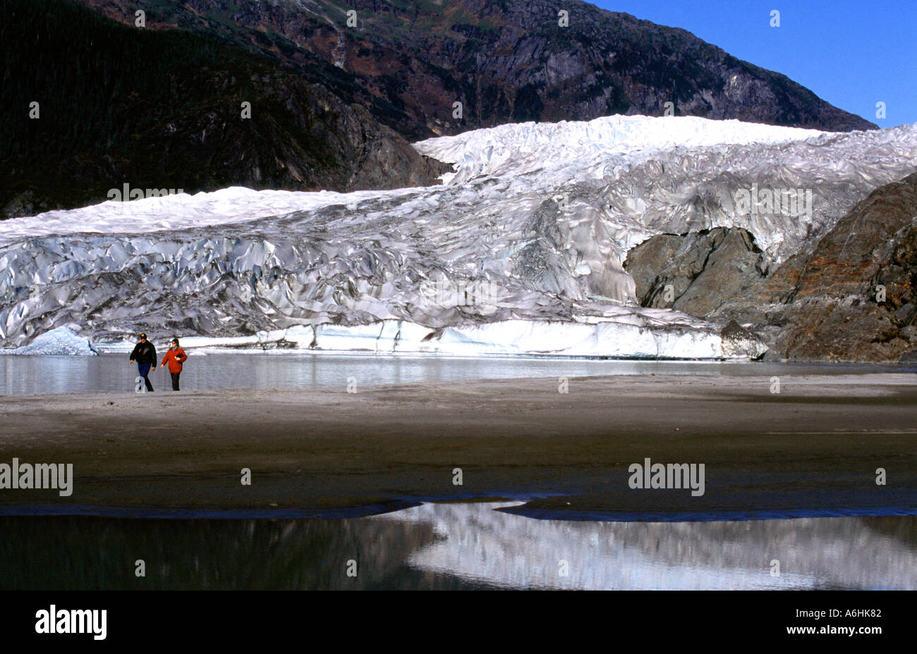 Alaska juneau mendenhall glacier tourist attraction ice hi-res stock ...