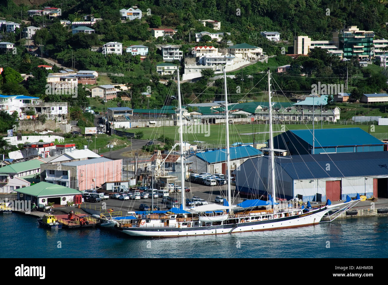 Sailing ship docked in Carenage Harbour City of St George s Grenada ...