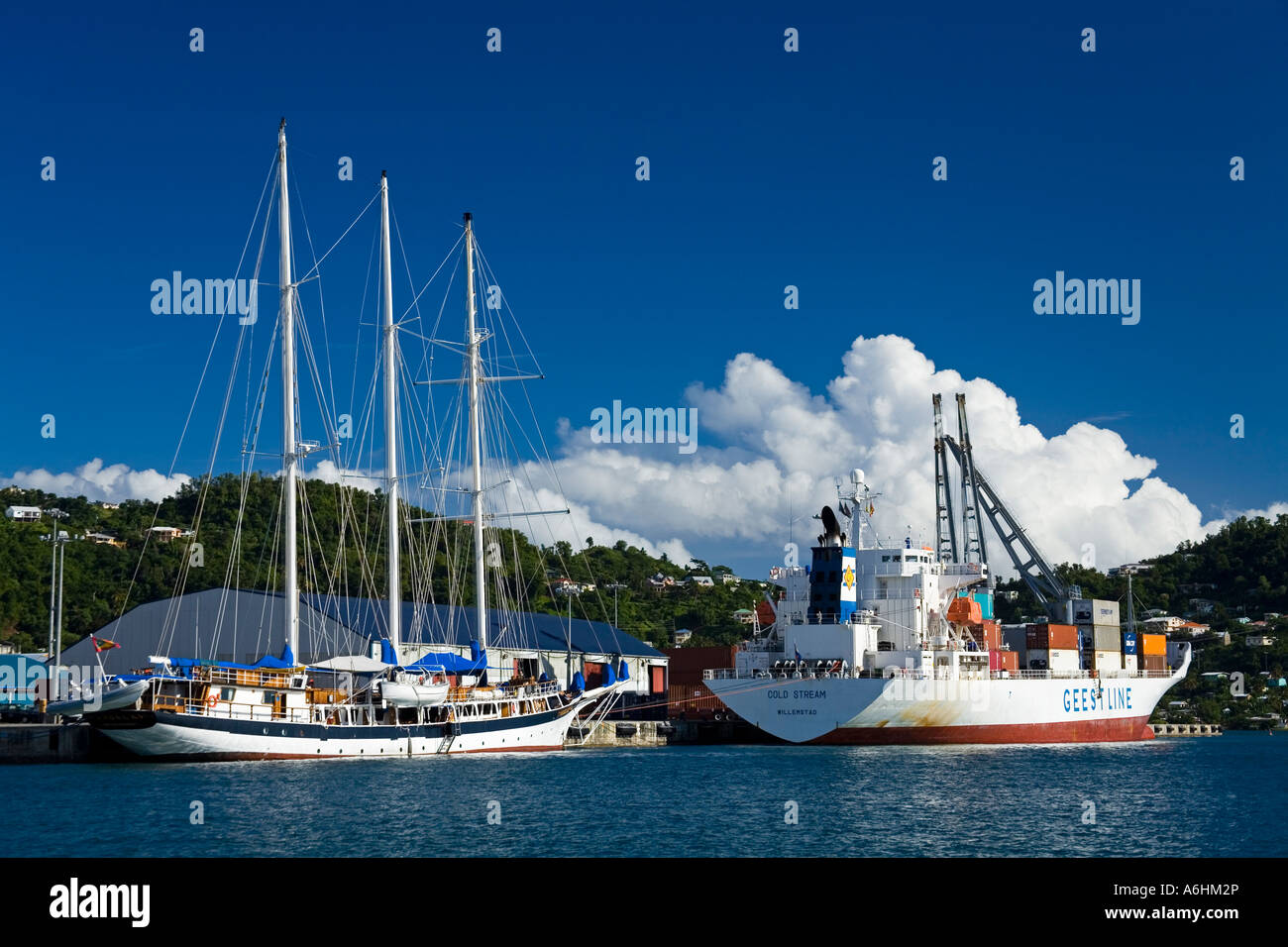 Container Ship Carenage Harbour City of St George s Grenada Lesser ...