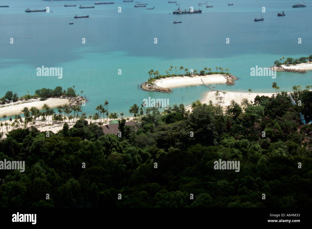 Man made resort islets and lagoons Sentosa Island Singapore Stock Photo ...