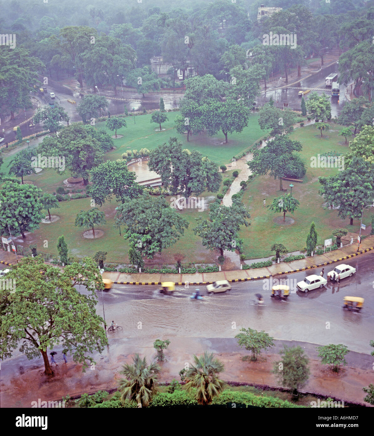 Monsoon Roundabout In New Delhi The Capital Of India Stock Photo - Alamy