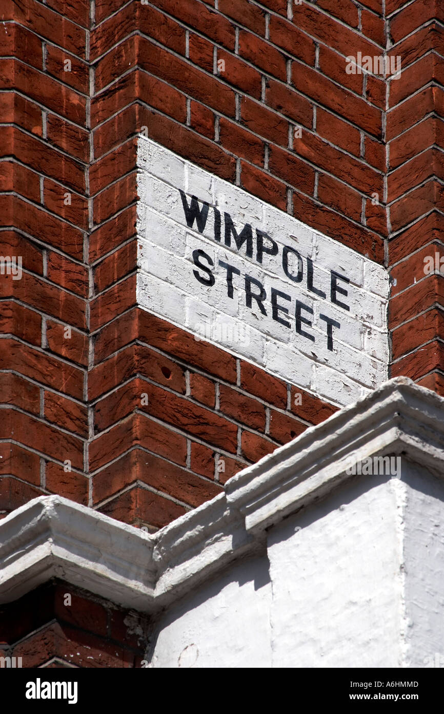Wimpole Street sign London W1 England Stock Photo - Alamy
