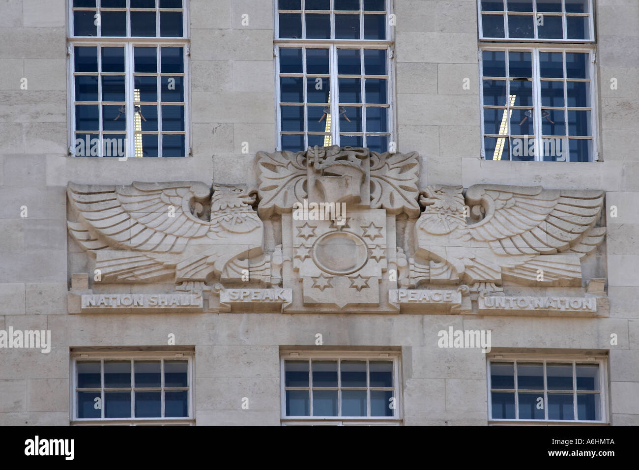 Art Deco sculpture or relief carving on BBC building Portland Place ...