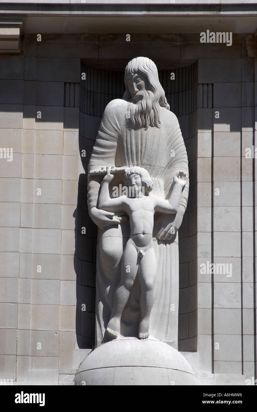 Art Deco sculpture or relief carving on BBC building Portland Place ...