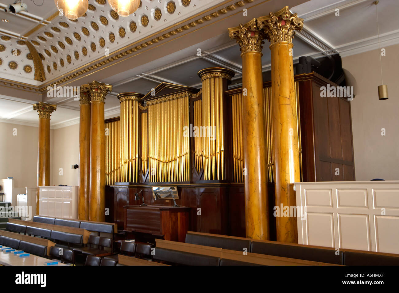 Organ in interior of All Souls Church Langham Place London W1 England ...