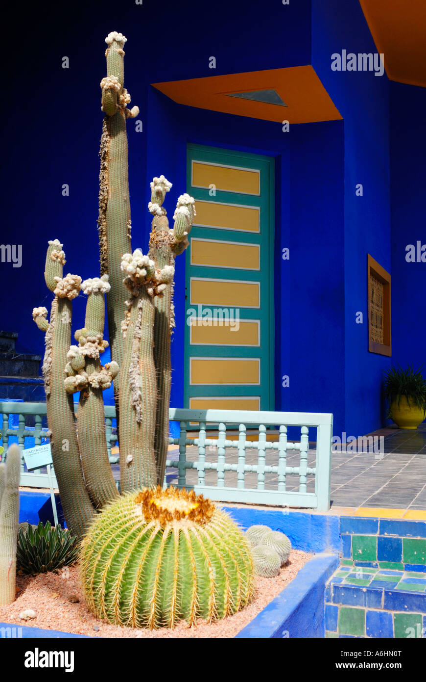 Blue House in Majorelle Gardens, Marrakesh, Morocco, Africa Stock Photo ...