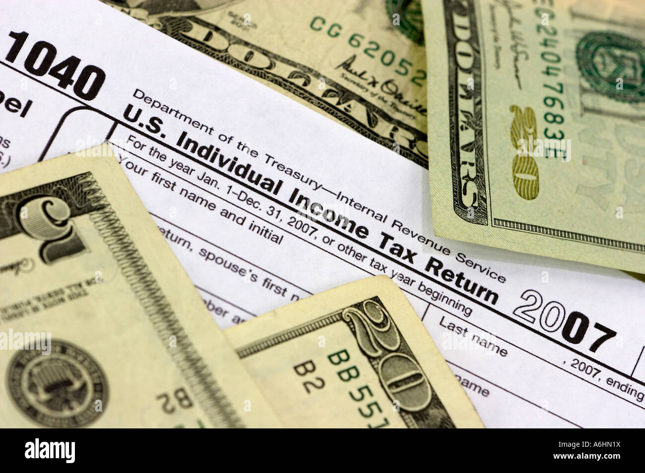 U S Internal Revenue Service form 1040 shown with United States ...