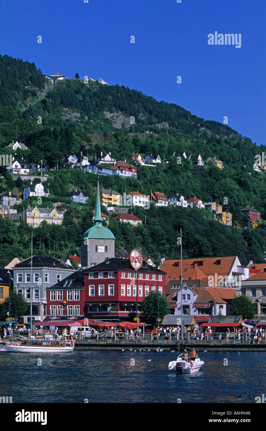 Torget quay and Korsirken Bergen Norway Stock Photo - Alamy