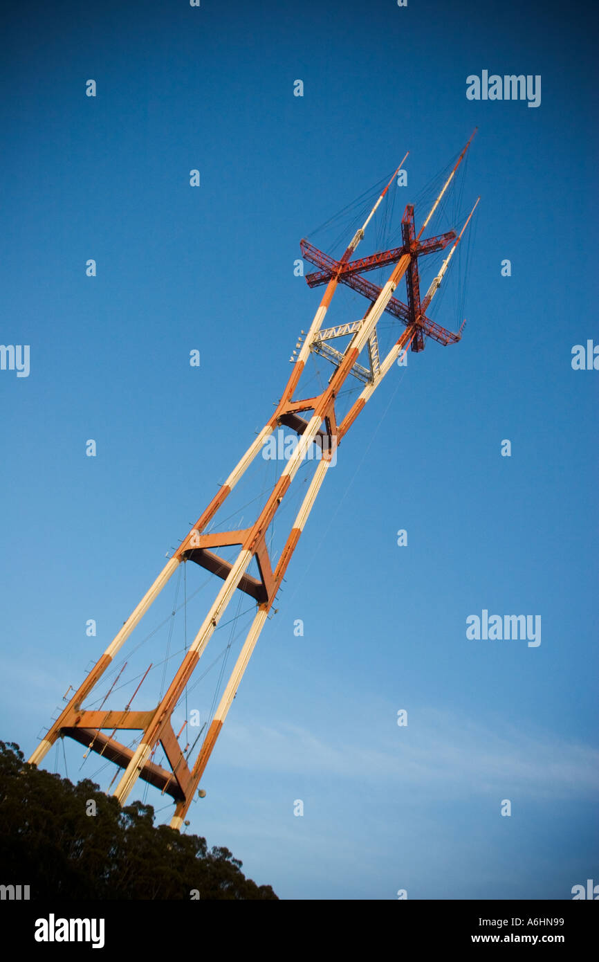 Sutro Tower sits atop Mount Sutro in San Francisco, and transmits the ...