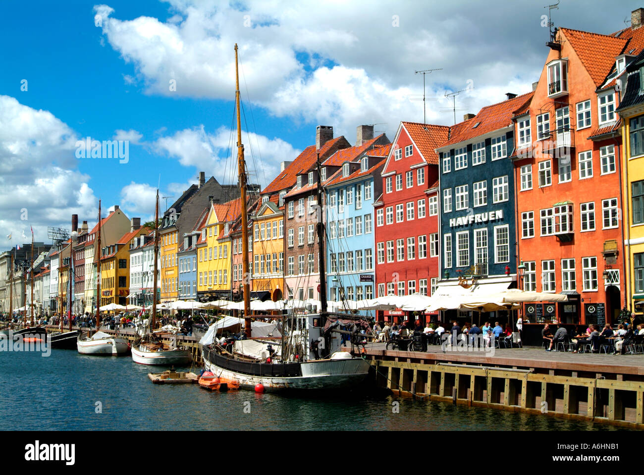 Nyhavn pedestrian waterfront street hi-res stock photography and images ...
