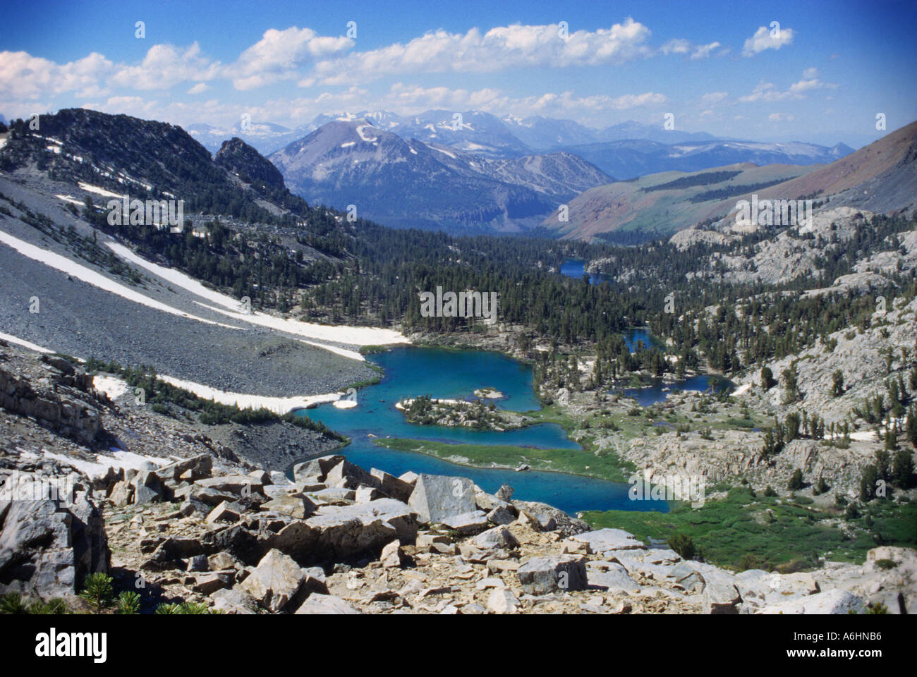 Barney Lake as seen from Duck Pass in the John Muir Wilderness Area ...