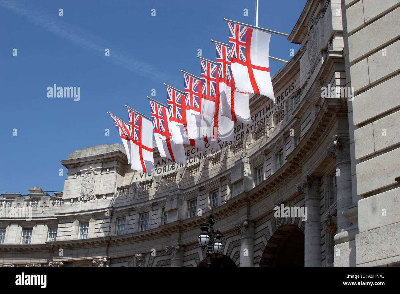 Admiralty Arch with White Ensigns of Royal Navy London SW1 England ... Admiralty Arch with White Ensigns of Royal Navy London SW1 England ...