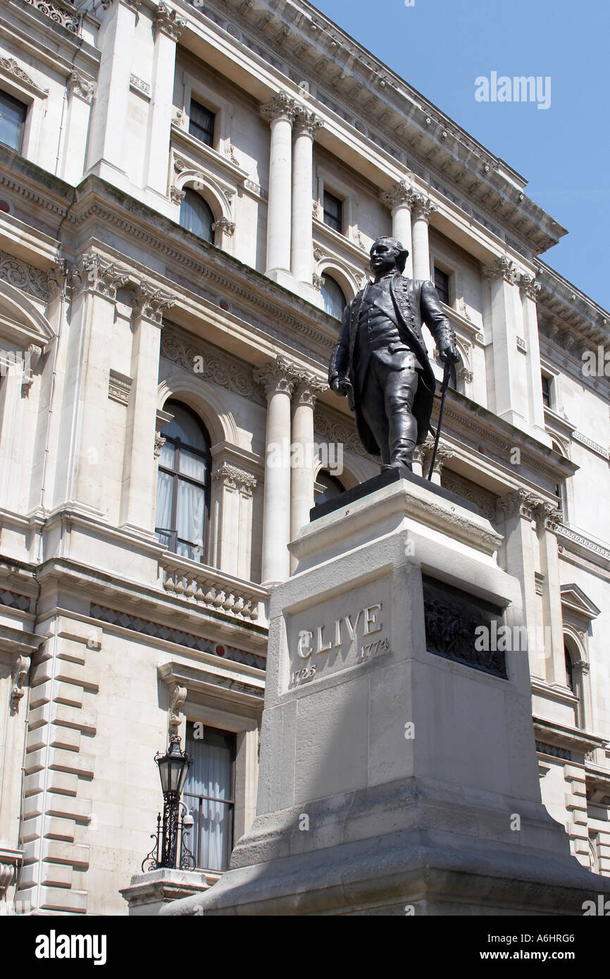 Statue of Clive of India with Foreign and Commonwealth building London ...