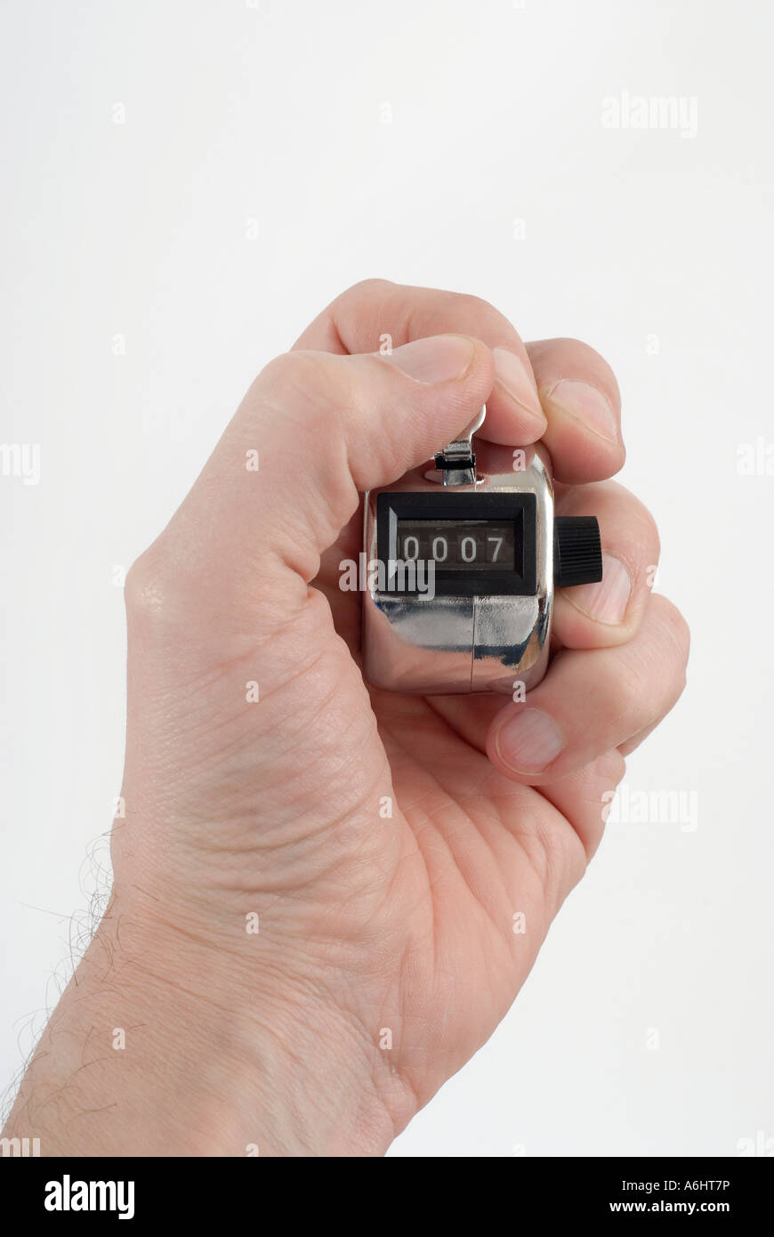 Hand holding counter Stock Photo - Alamy