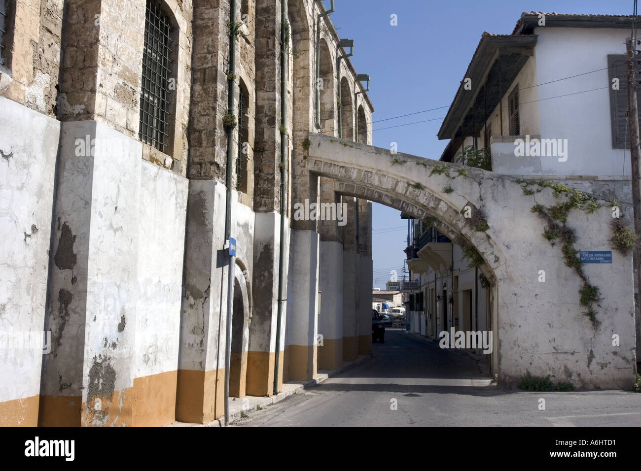 A typical old street in Larnaca Cyprus Stock Photo - Alamy