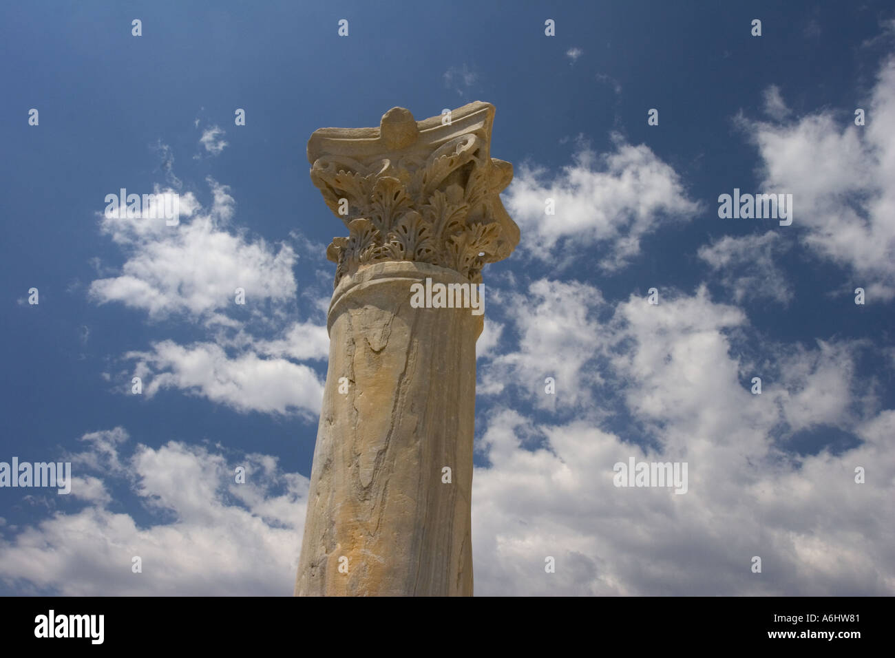 A pillar at the Greco Roman settlement Kourion Cyprus Stock Photo - Alamy