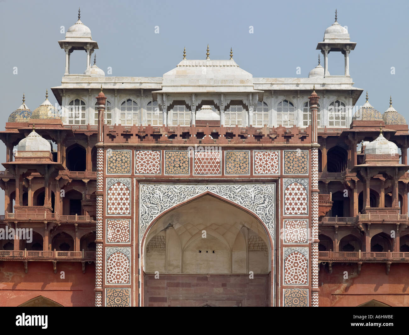 Akbars Tomb at Sikandra near Agra in the Uttar Pradesh region of India ...