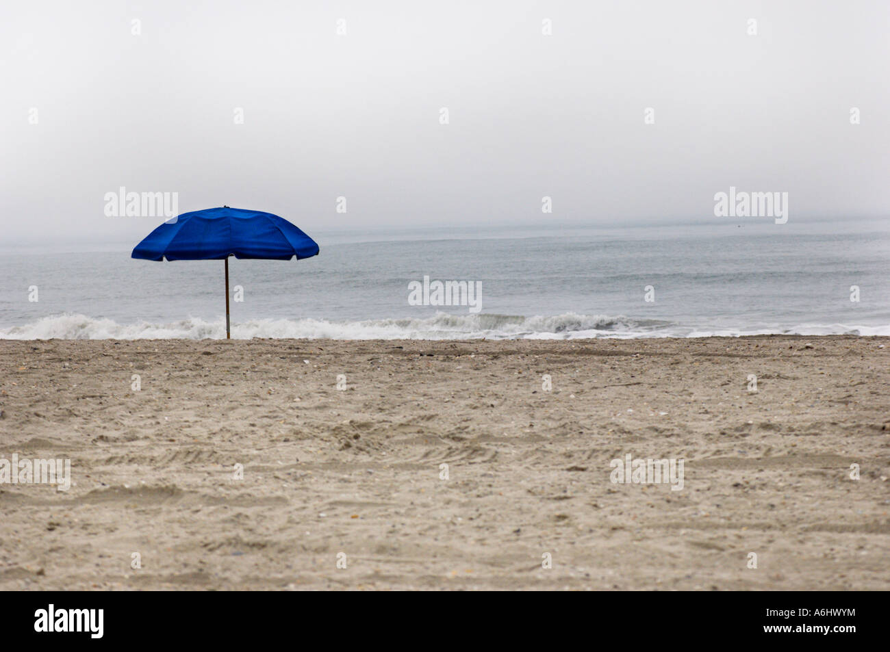 Single Umbrella on Beach Stock Photo - Alamy