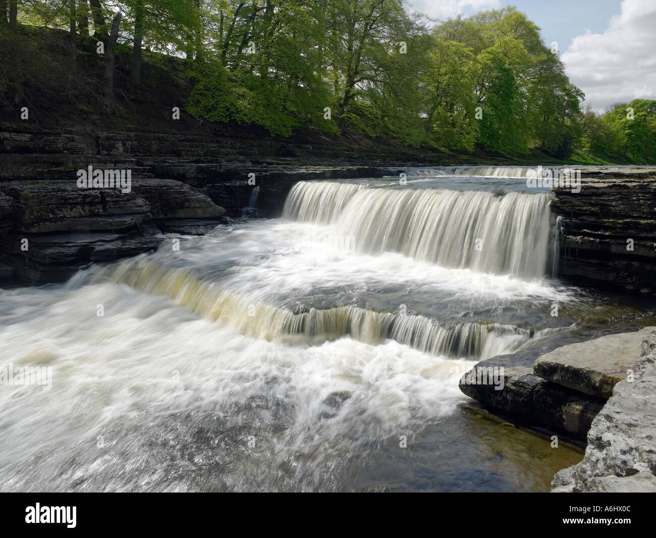 Aysgarth Falls in Wensleydale in the Yorkshire Dales in the United ...