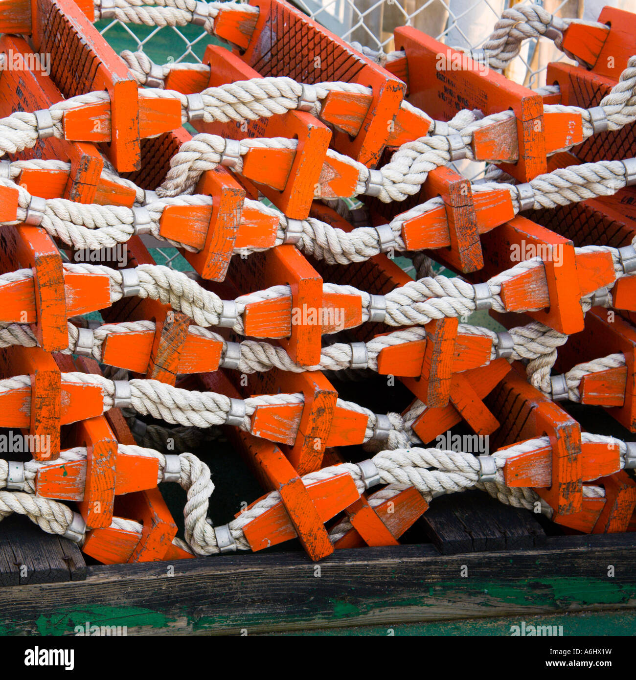 Nautical Orange Rope Ladder Stock Photo - Alamy